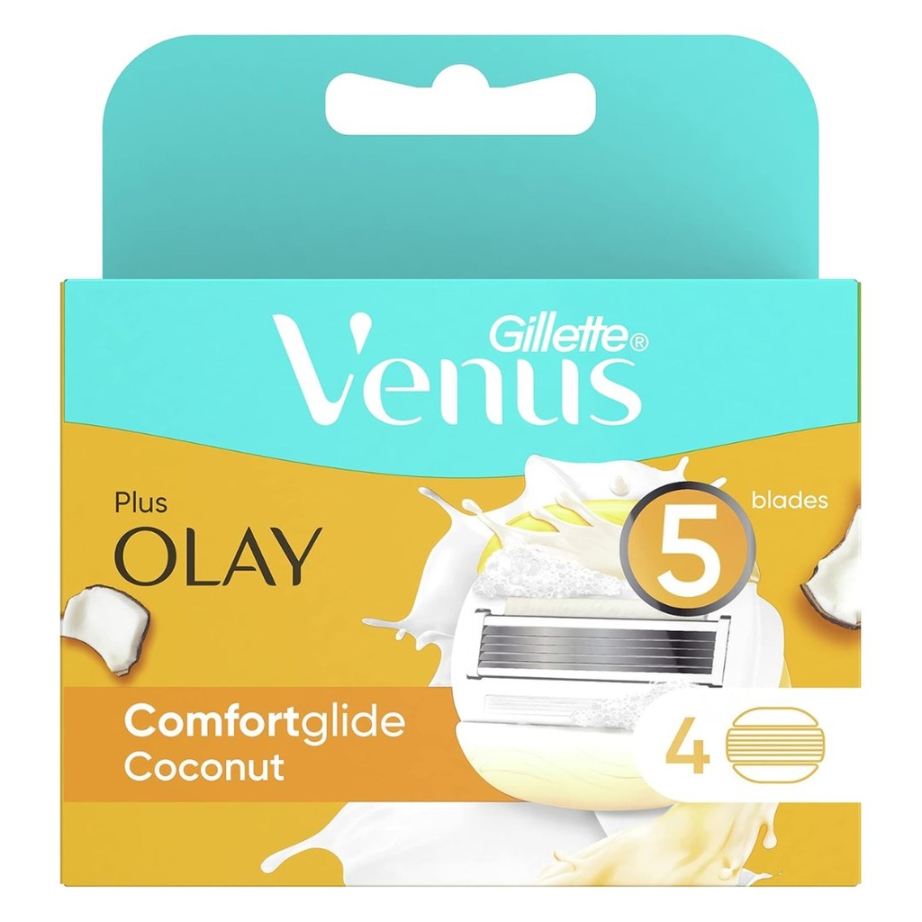 * Gillette Venus Comfortglide Olay Coconut Refills, 4's | AlDeerahPharmacy